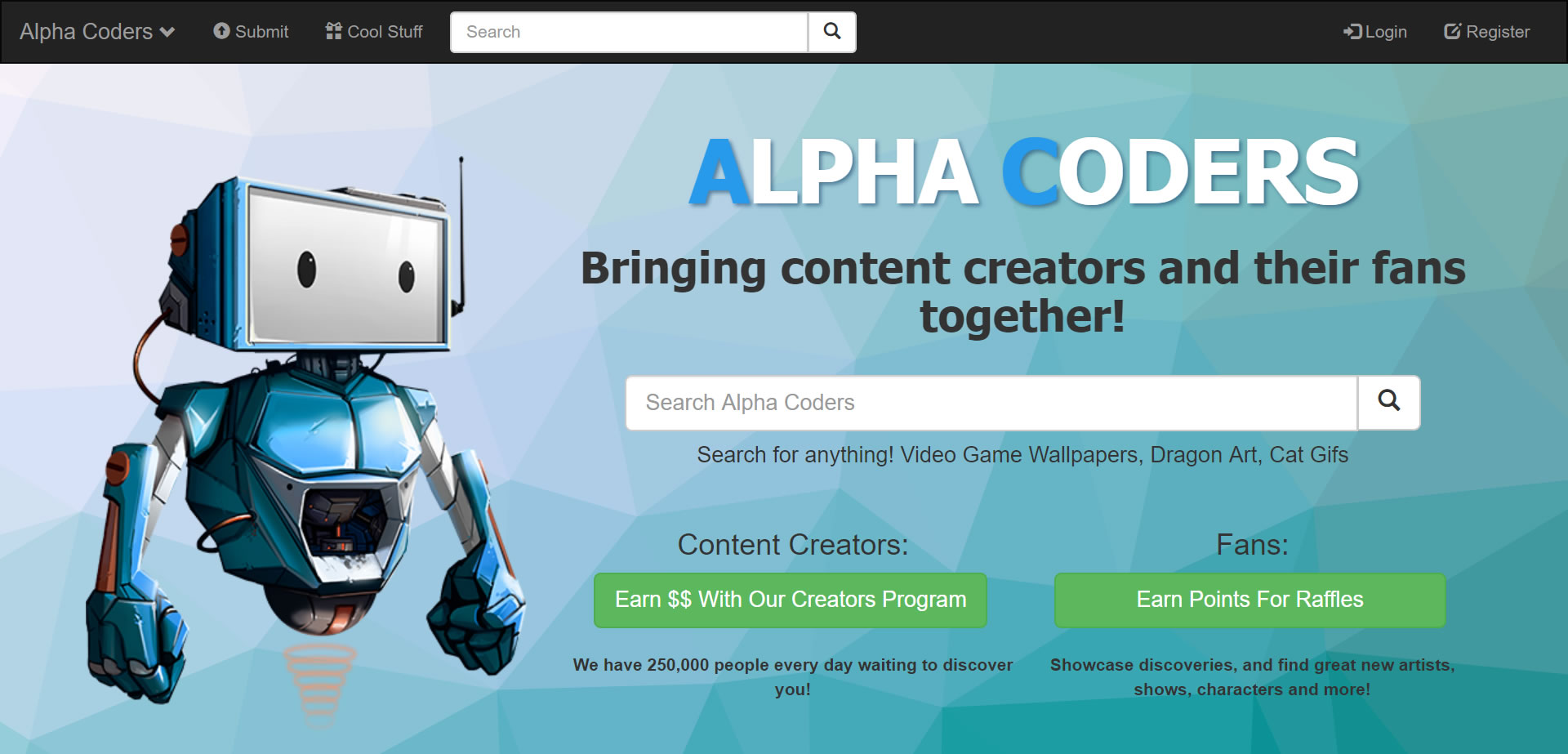 AlphaCoders - Featured Best Projects built with Laravel today