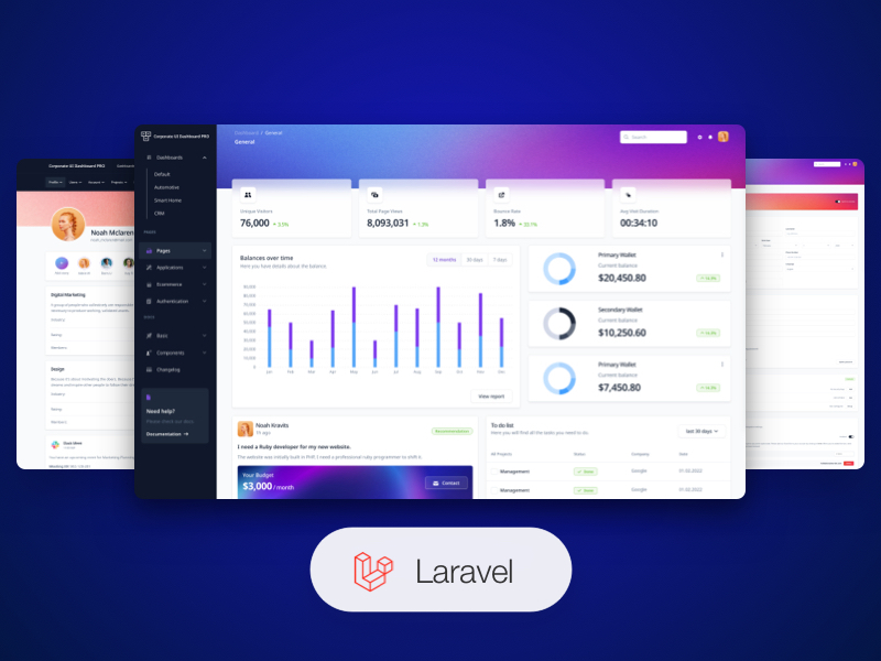 Corporate UI Dashboard PRO Laravel - Featured Best Projects built with Laravel today