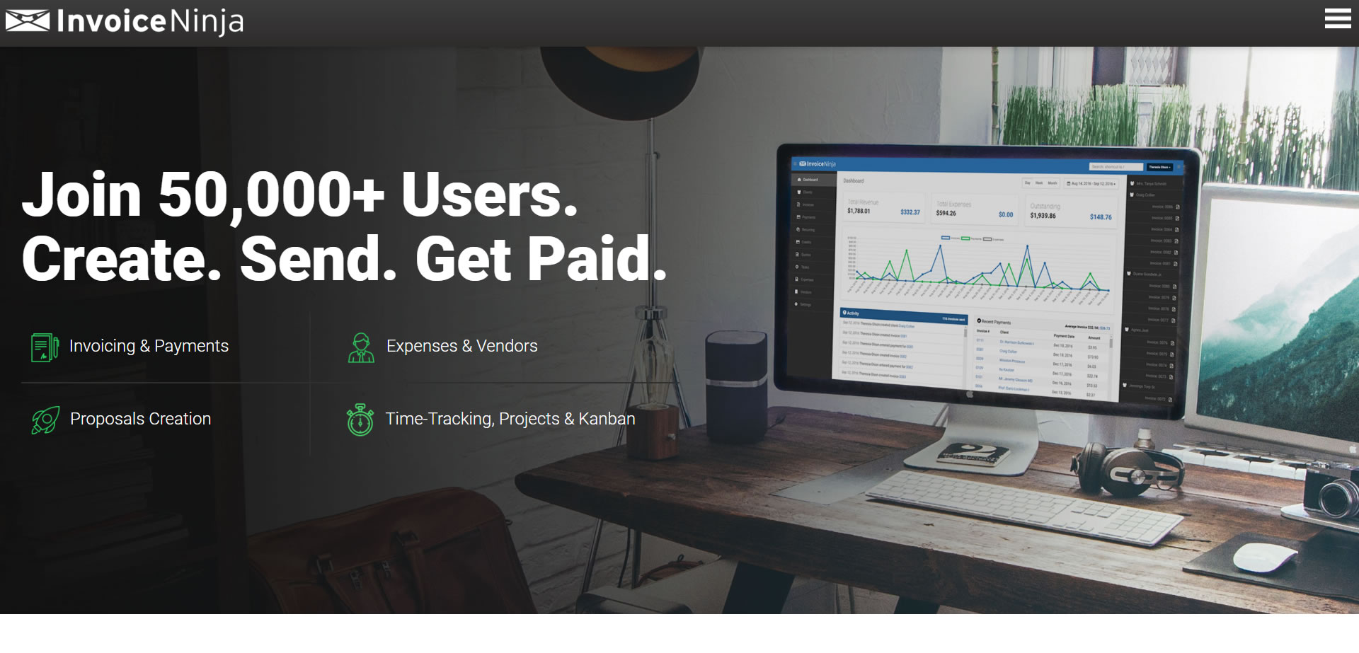 Invoice Ninja - Featured Best Projects built with Laravel today