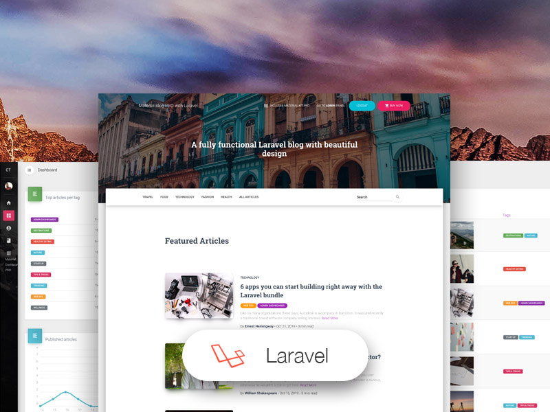 Material Blog PRO Laravel - Featured Best Projects built with Laravel today